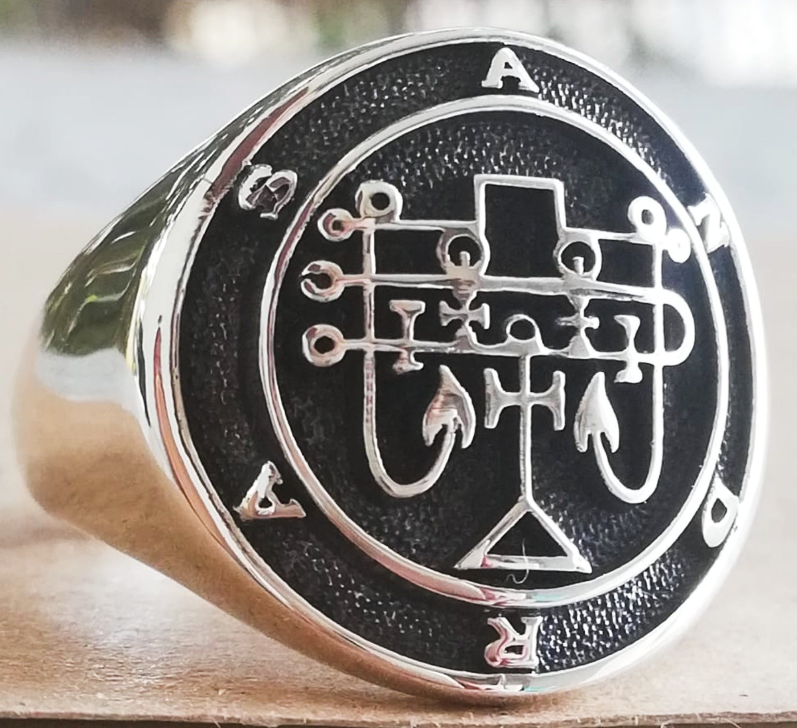 Seal Sigil of Andras Handmade 3D Ring Solid Sterling Silver - Etsy