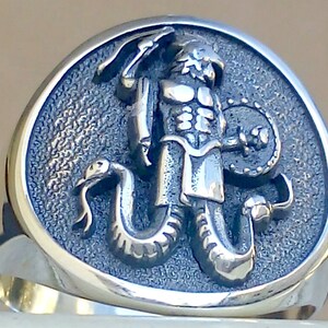 Abraxas Gnostic Gnosticism Magic Talisman Templars Handmade 3D Ring ...