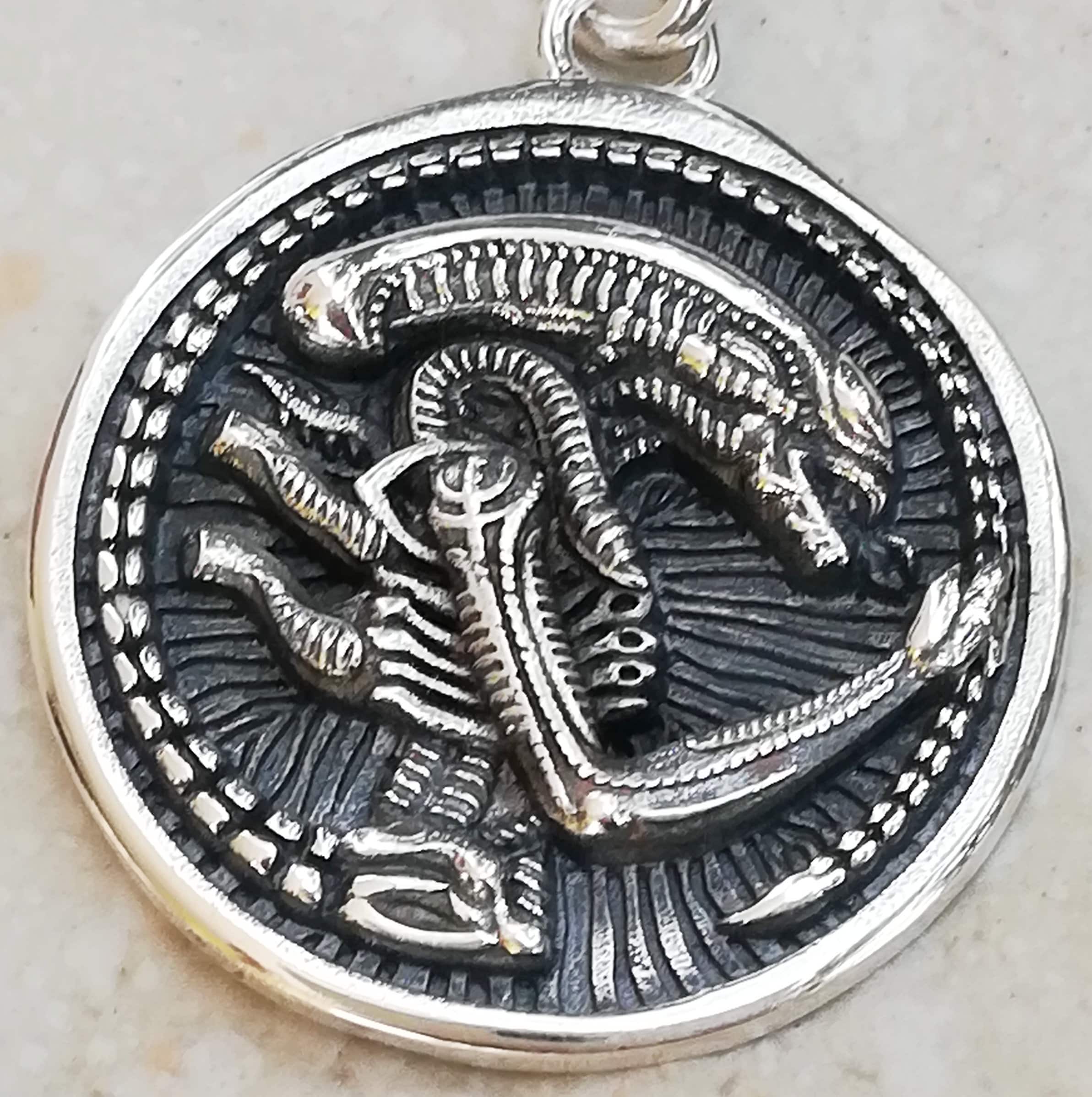Alien Xenomorph Predator Handmade 3D Pendant Solid Sterling Silver 925 ...