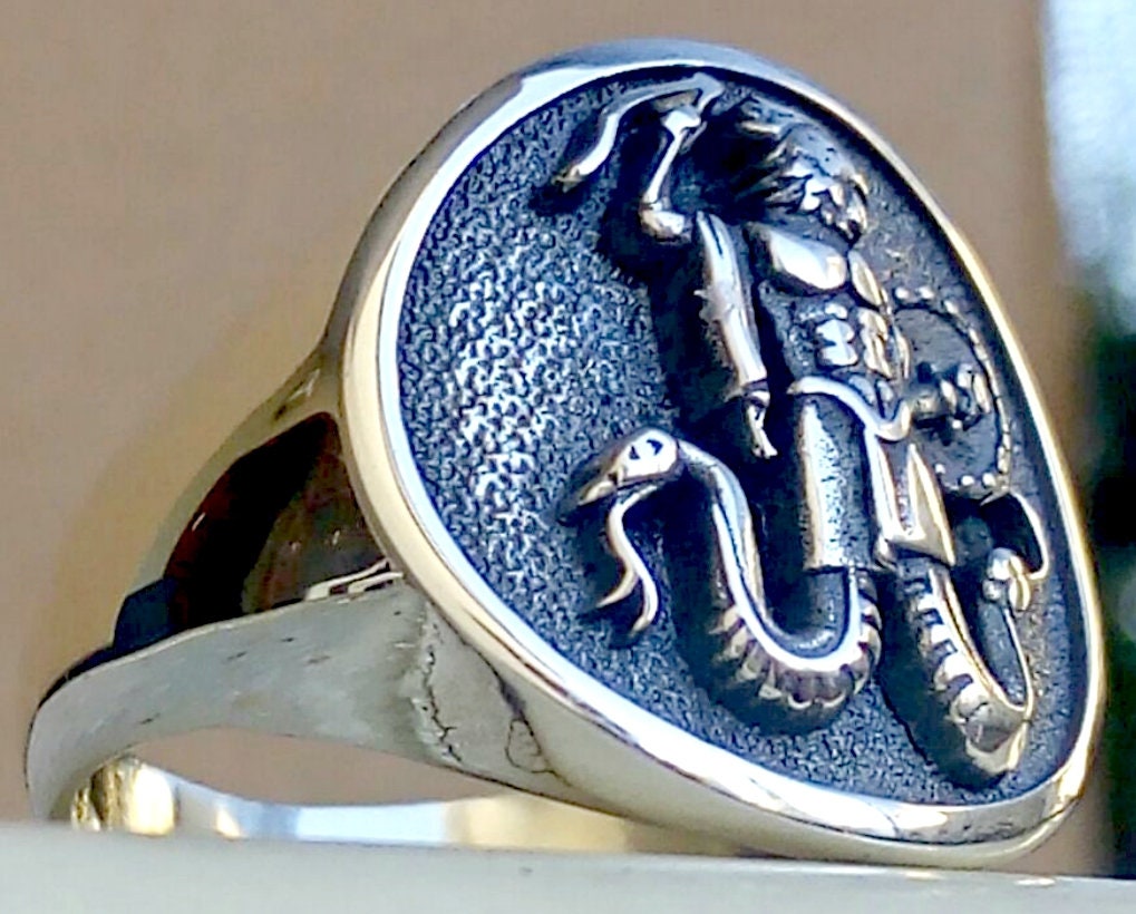 Abraxas GnosticIsm Magic Talisman Templiers Handmade 3D Ring | Etsy