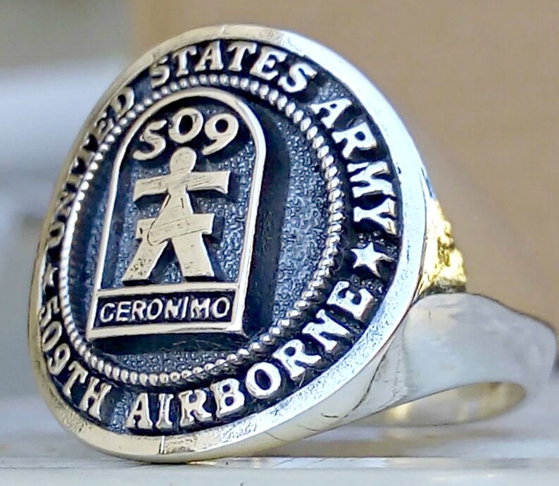 US Army 509th Airborne Infantry Regiment Geronimo Handmade 3D Ring ...