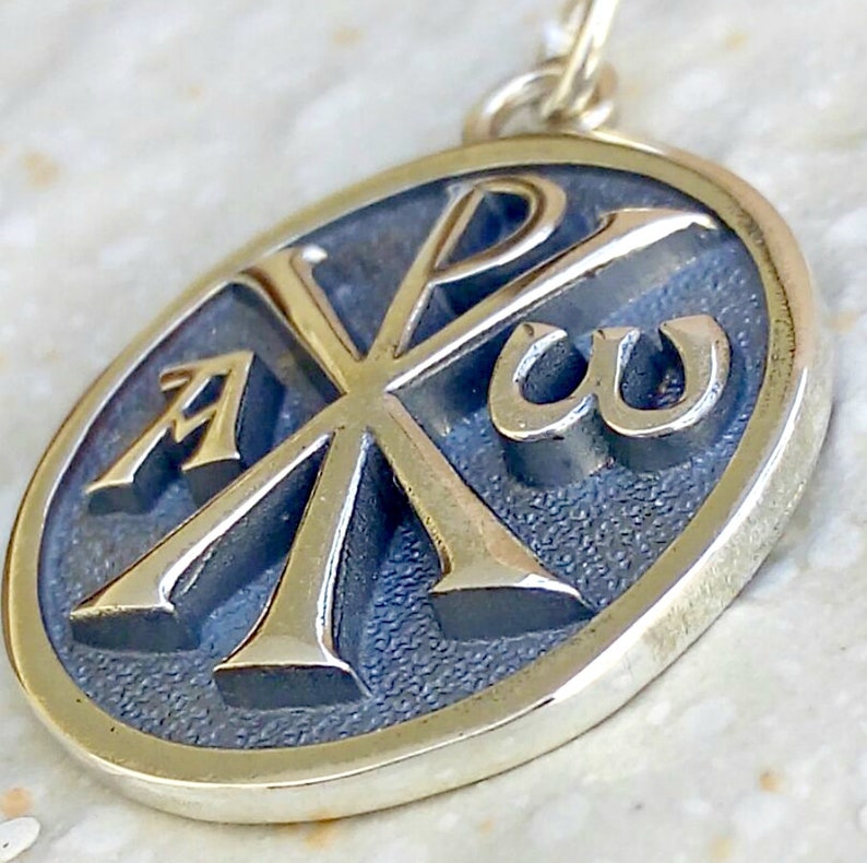 Alpha and Omega Chi-rho Christian Handmade 3D Pendant Solid - Etsy