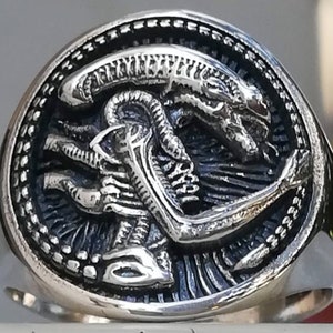 Alien Xenomorph Predator Handmade 3D Ring Solid Sterling Silver 925 - Etsy
