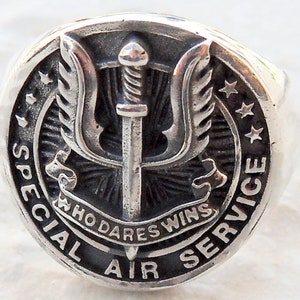 Special Forces SAS Military Who Dares Wins Handmade 3D Ring Solid ...