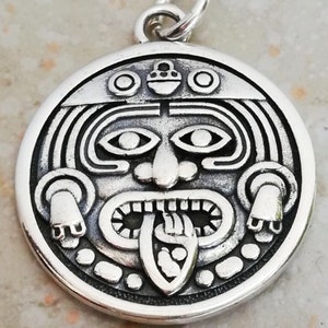 Aztec Calendar Stone Pectoral Medallion Antique, Aztec Sun God Tonatiuh ...