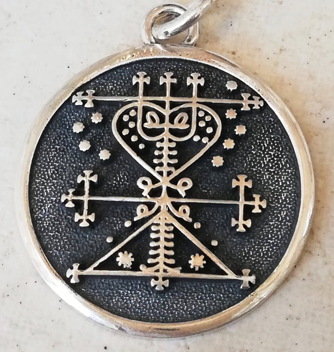 Solid Sterling Silver 925 Loa Lwa Veve Maman Brigitte Amulet, Voodoo ...