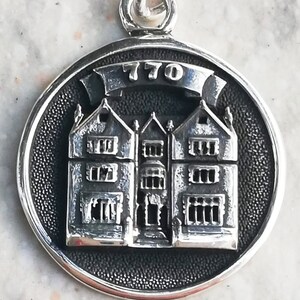 770 Chabad House Jewish Synagogue Handmade 3D Pendant Solid Sterling ...