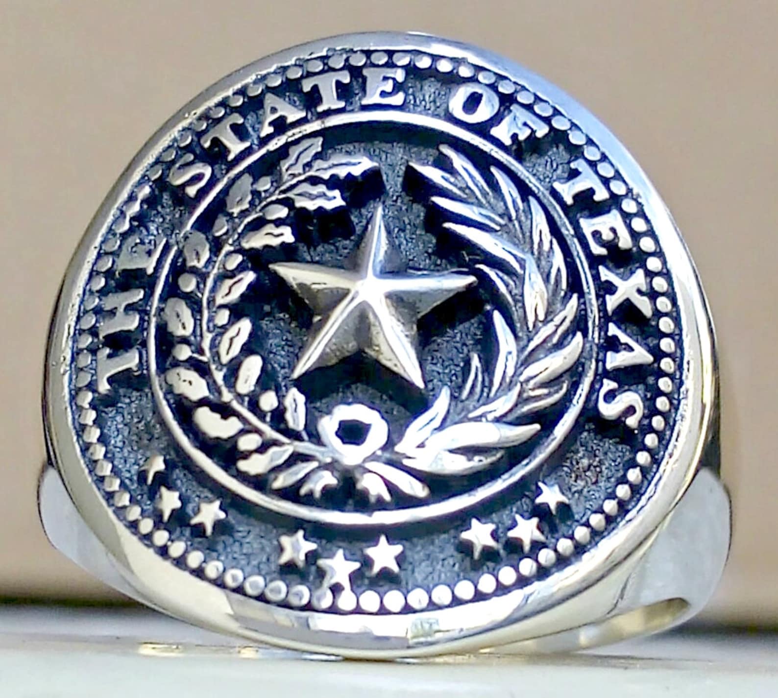 Seal of Texas State Handmade 3D Ring Solid Sterling Silver 925 | Etsy