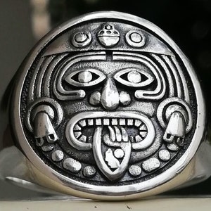 Aztec Calendar Stone Pectoral Medallion Antique, Aztec Sun God Tonatiuh ...