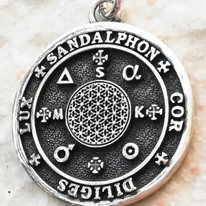 Archangel Sandalphon Seal Protection Amulet Handmade 3D Pendant Solid ...