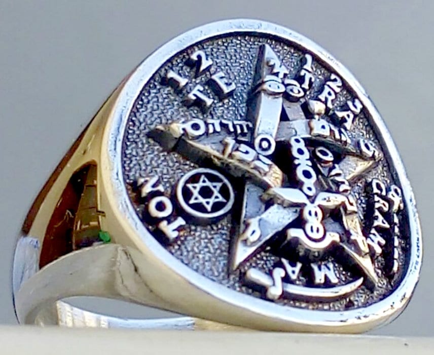 Pentagrama de Eliphas Levi Magic hecho a mano anillo 3D sólido - Etsy España