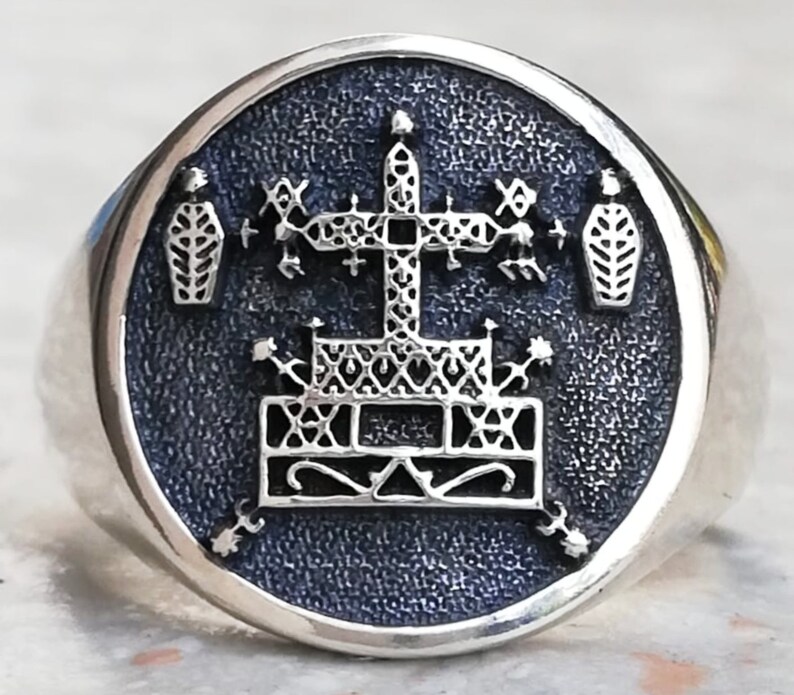Solid Sterling Silver 925 Veve of Baron Samedi Voodoo Talisman | Etsy