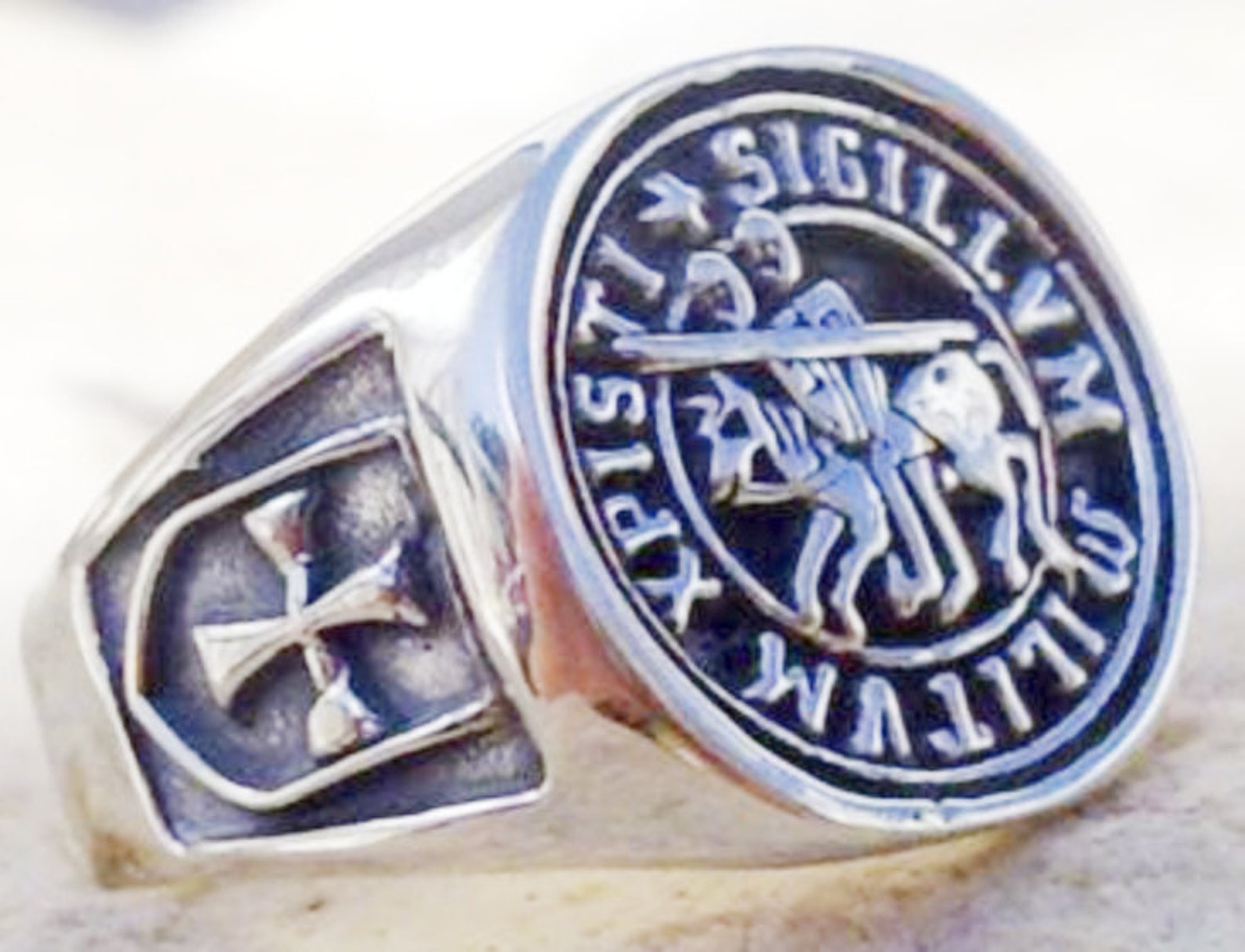 The Seal of Knights Templar Handmade Ring Sterling Silver 925 | Etsy
