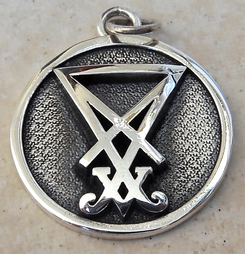 Sigil of Lucifer Satan Seal Handmade 3D Pendant Solid Sterling Silver ...