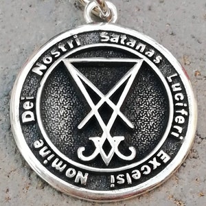 Sigil of Lucifer Satan Seal Handmade 3D Pendant Solid Sterling Silver ...