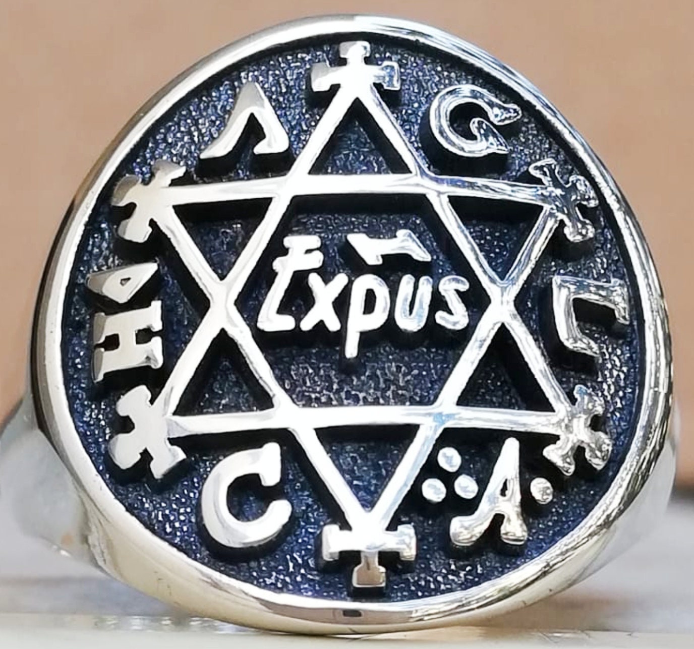 Anillo Del Rey Salomon Txpus Star of David Handmade 3D Ring Solid ...