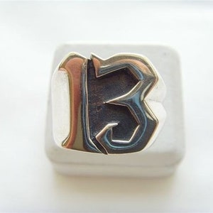 Lucky Number 13 Thirteenth Handmade Ring Sterling Silver 925 - Etsy