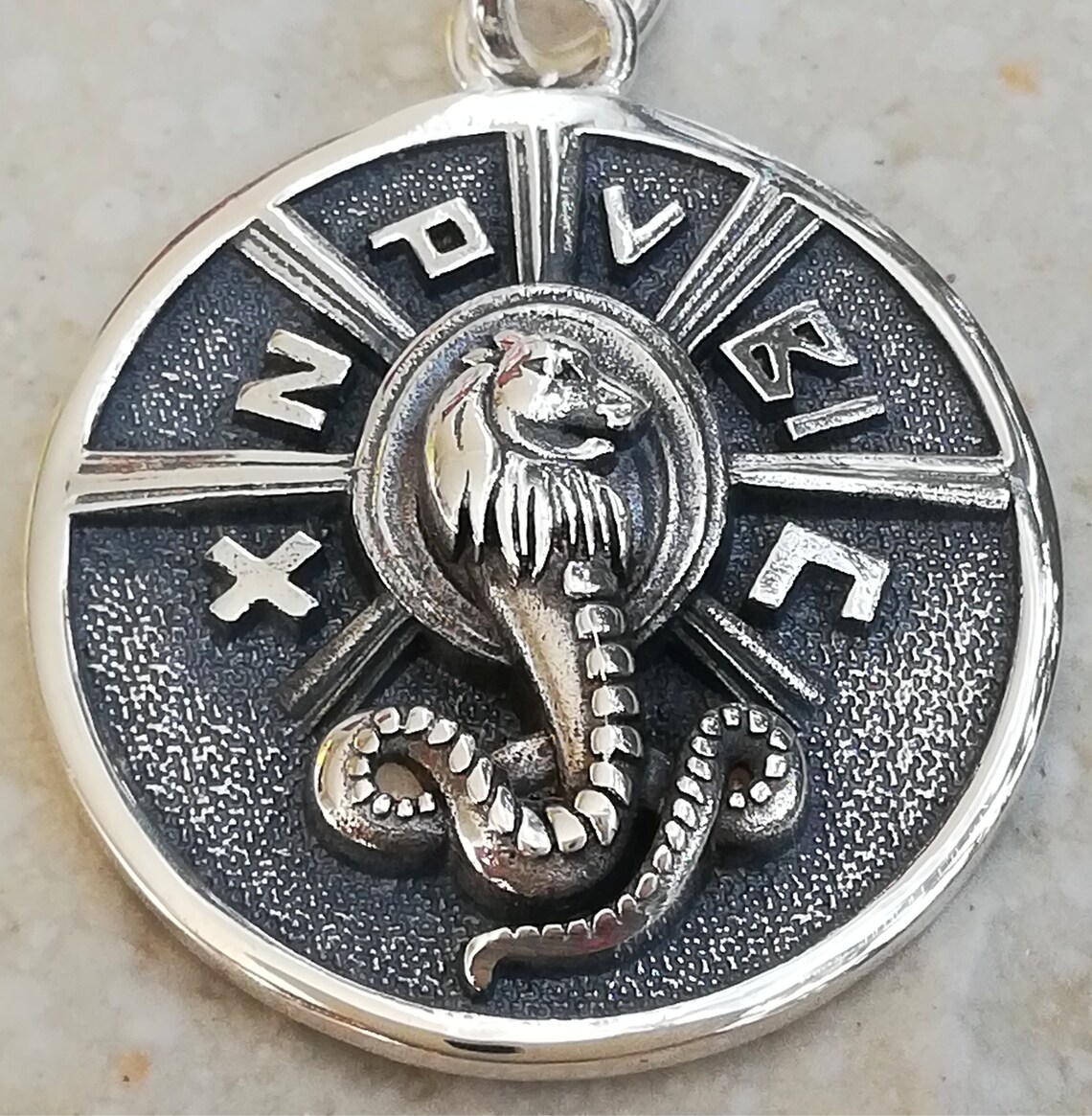The Lion Headed Snake Chnoubis Abracadabra Handmade 3D Pendant Solid ...