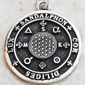 Archangel Sandalphon Seal Protection Amulet Handmade 3D Pendant Solid ...