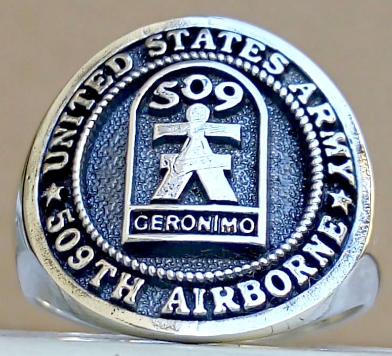 US Army 509th Airborne Infantry Regiment Geronimo Handmade 3D Ring ...