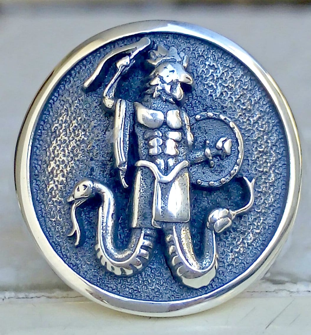 Abraxas GnosticIsm Magic Talisman Templiers Handmade 3D Ring | Etsy