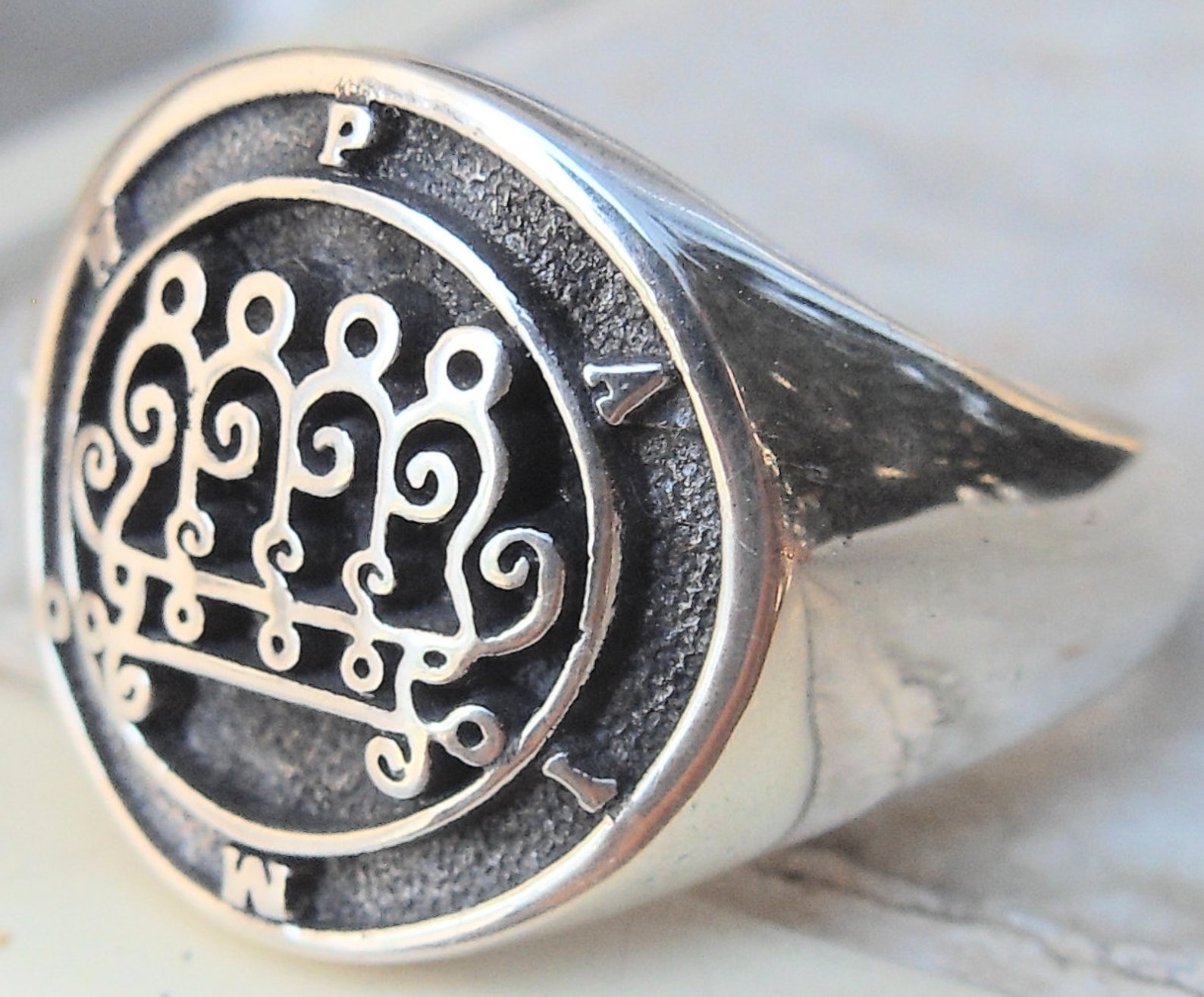 Great King Paimon Lesser Key of Solomon Seal Kabbalah Handmade 3D Ring ...