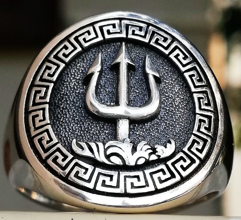 Trident of Poseidon the Greek God of Sea Handmade 3D Ring - Etsy