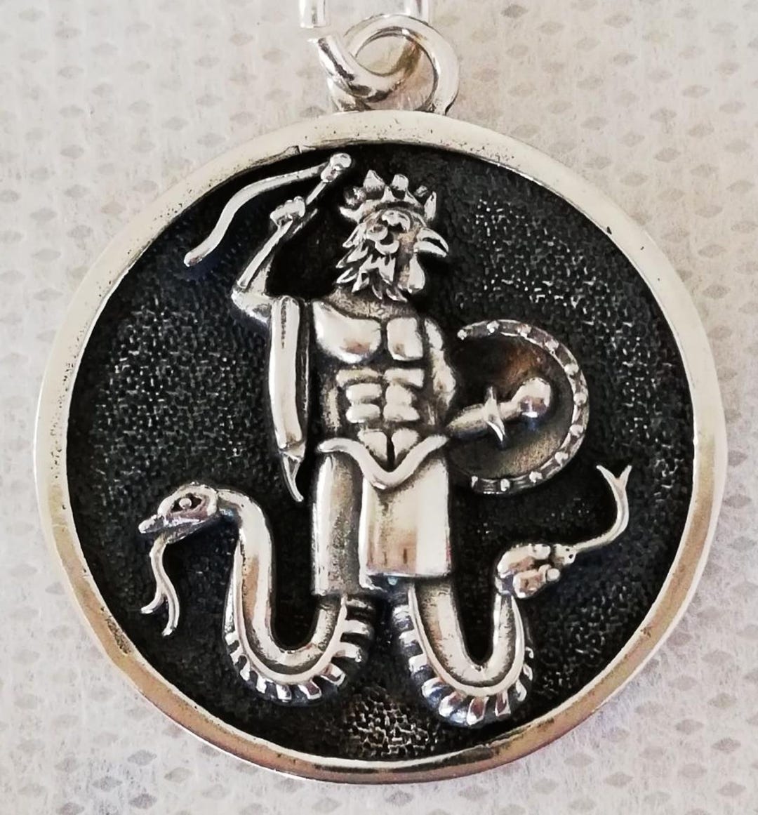 Abraxas Gnostic Gnosticism Magic Talisman Templars Handmade 3D Pendant ...