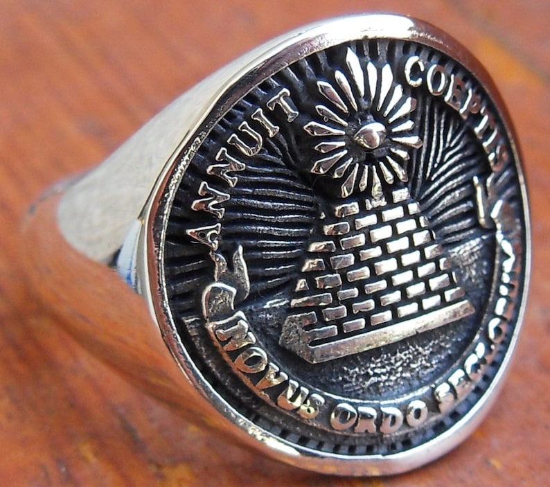 Masonic Annuit Coeptis Novus Ordo Seclorum Handmade 3D Ring Solid ...