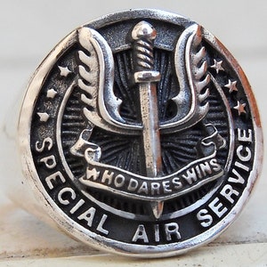Special Forces SAS Military Who Dares Wins Handmade 3D Ring Solid ...