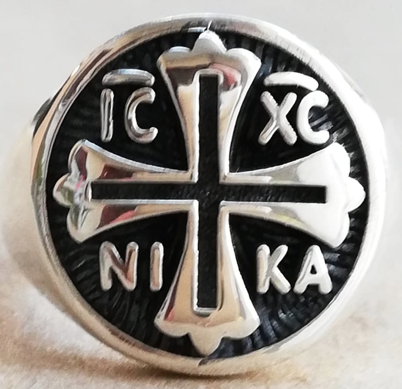 IC XC Nika Jesus Christ Christian Cross Handmade 3D Ring Solid Sterling ...