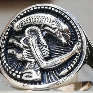 Alien Xenomorph Predator Handmade 3D Ring Solid Sterling Silver 925 - Etsy