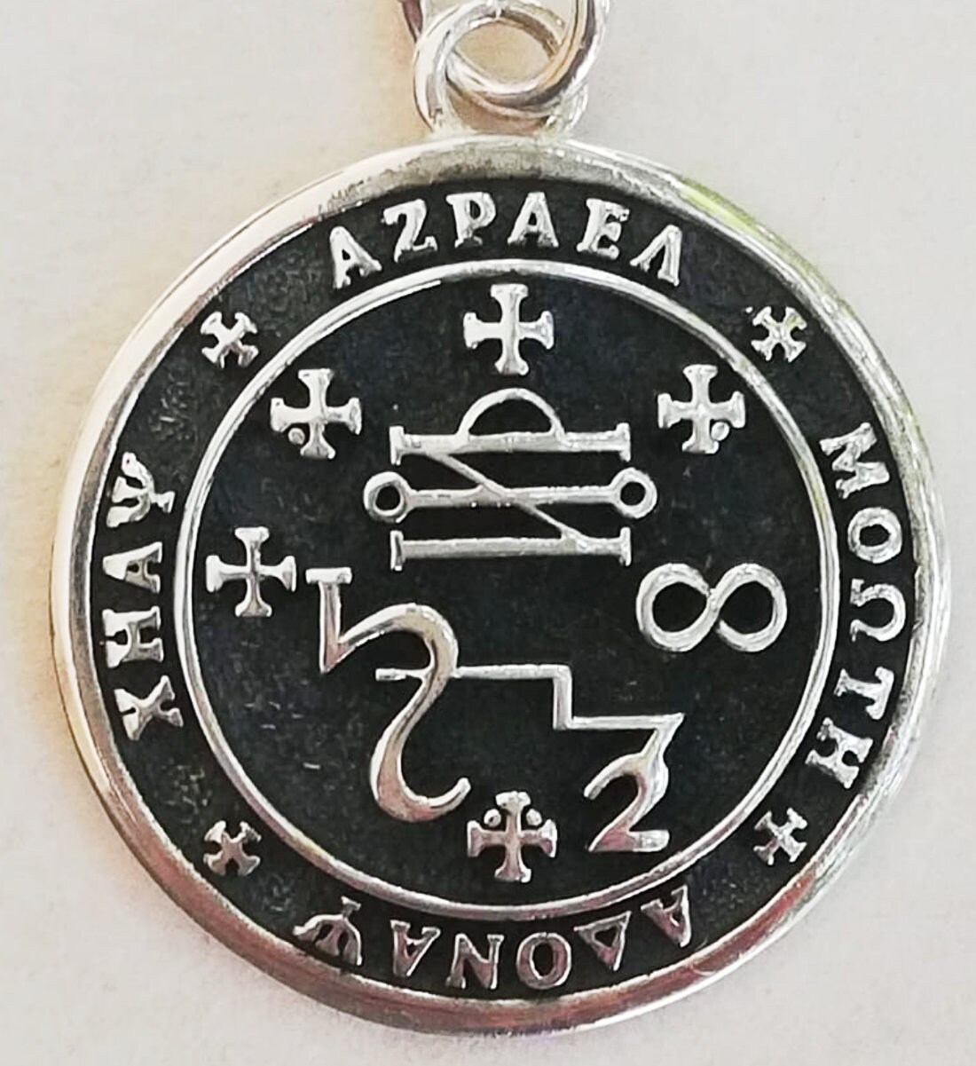 Seal Sigil of Angel of Death Azrael Handmade 3D Pendant Solid Sterling ...