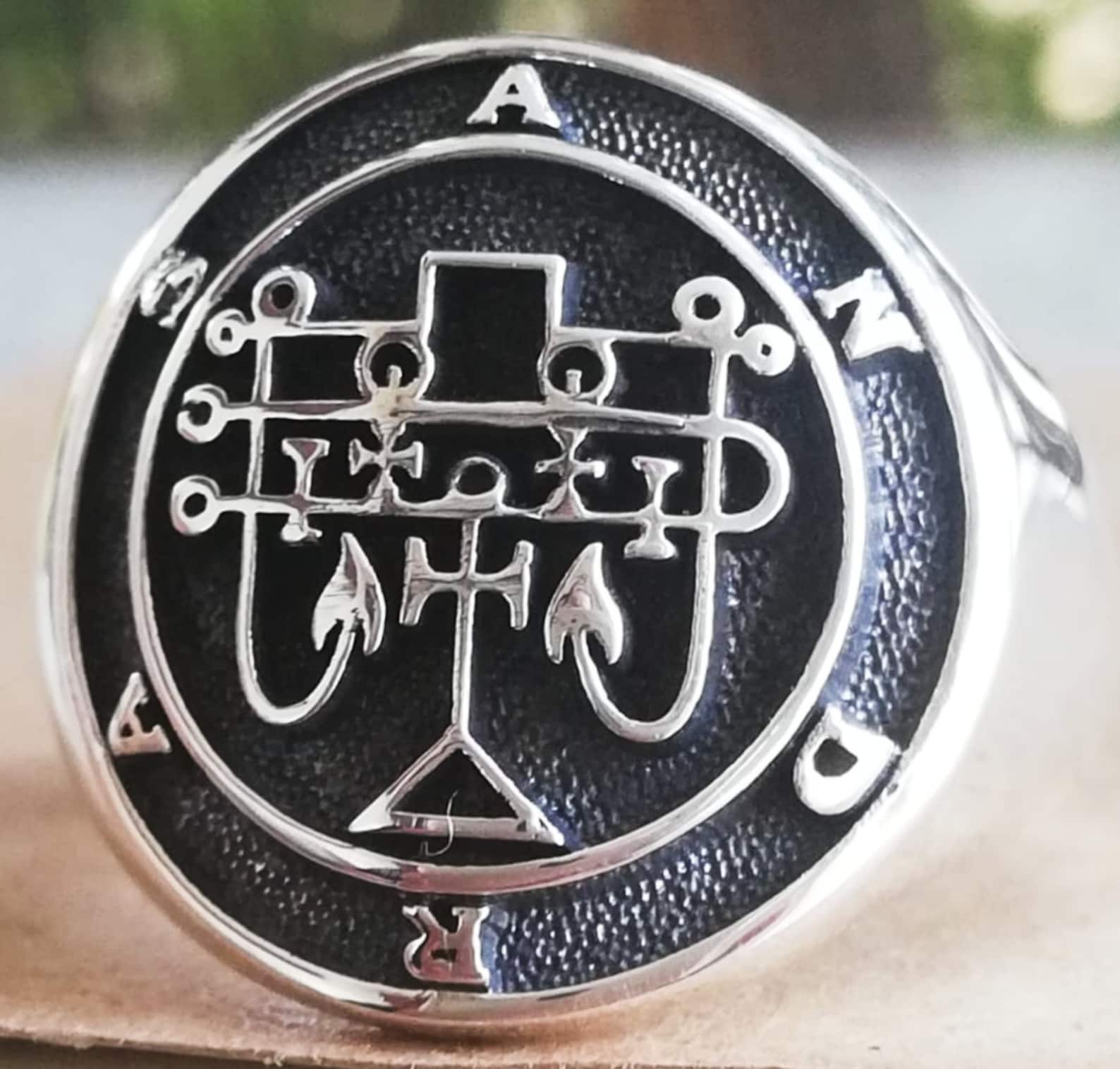 Seal Sigil of Andras Handmade 3D Ring Solid Sterling Silver - Etsy