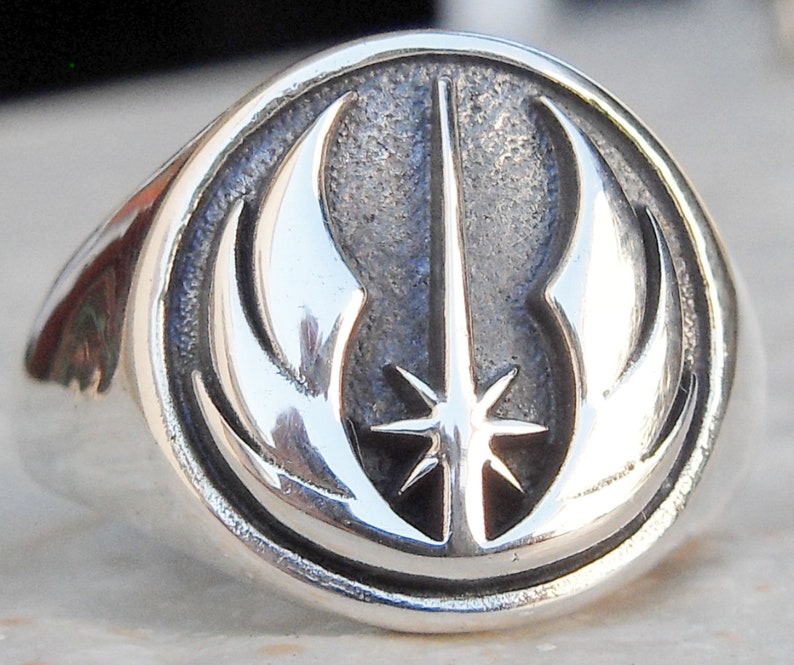 Star Wars Jedi Order Insignia on Wood Rebel Handmade 3D Ring Solid ...