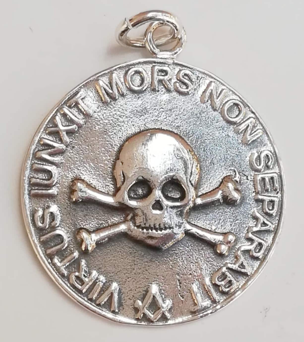 Skull and Bones Masonic Handmade 3D Pendant Solid Sterling - Etsy
