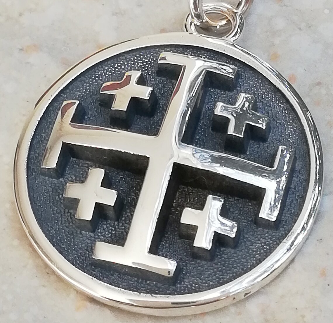 Jerusalem Cross Handmade 3D Pendant Solid Sterling Silver 925 - Etsy