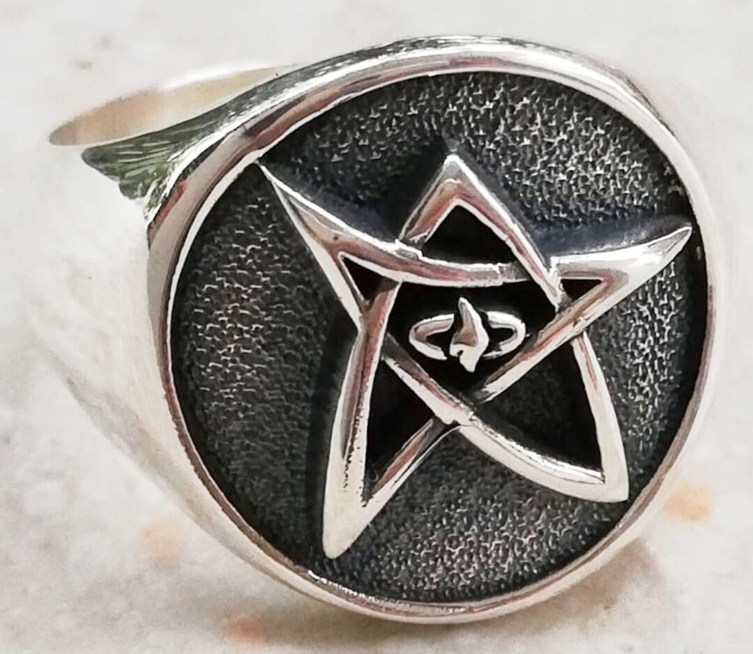Elder Sign Protection Amulet Lovecraft Cthulhu Handmade 3D Ring Solid ...