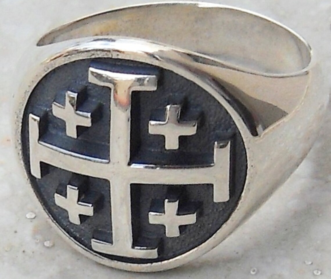 Jerusalem Cross Handmade 3D Ring Solid Sterling Silver 925 | Etsy