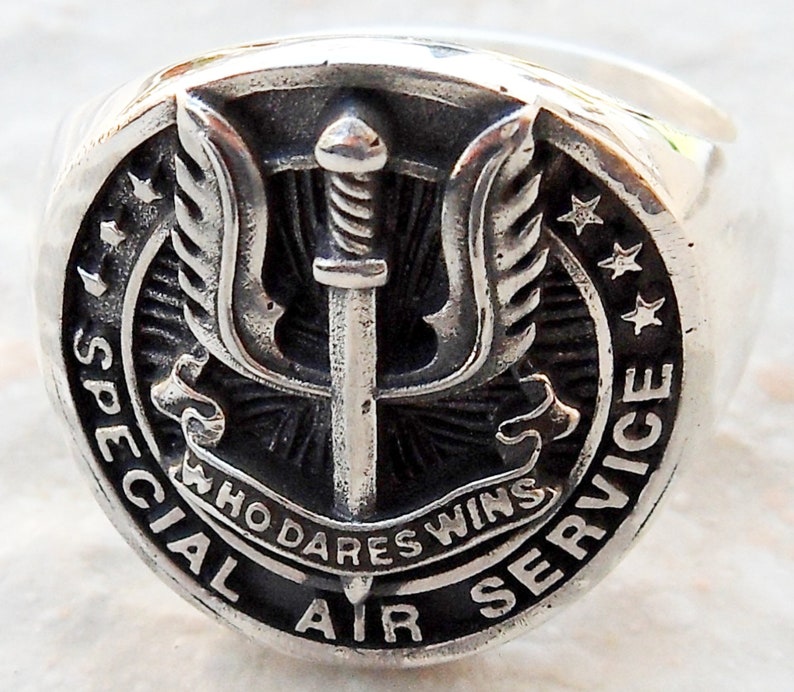 Special Forces SAS Military Who Dares Wins Handmade 3D Ring - Etsy