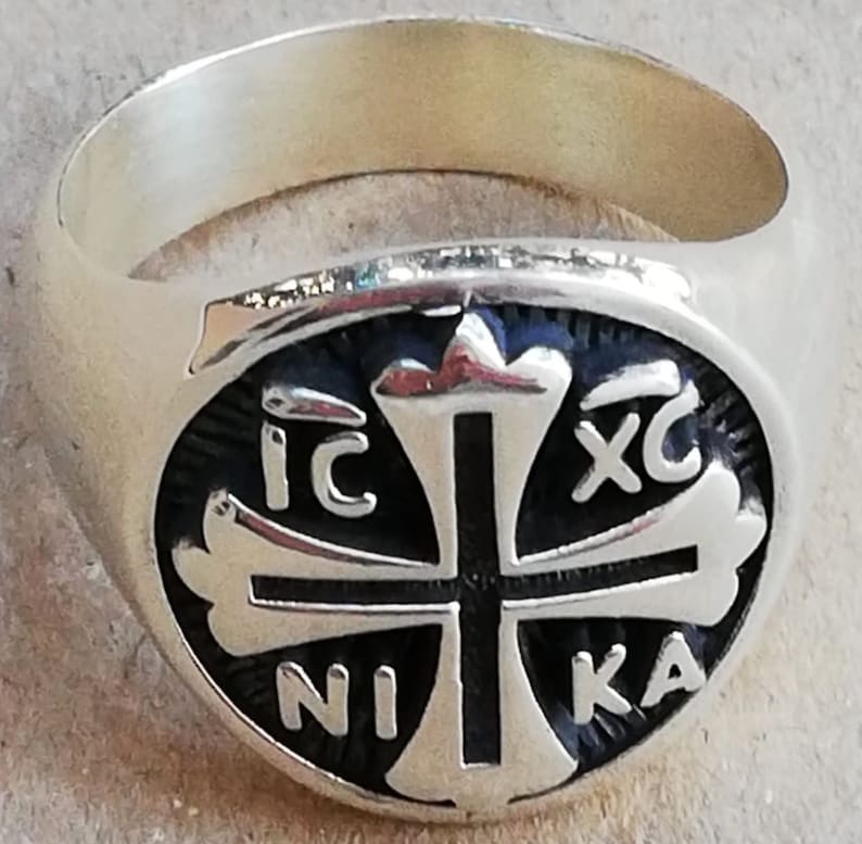 IC XC Nika Jesus Christ Christian Cross Handmade 3D Ring Solid | Etsy