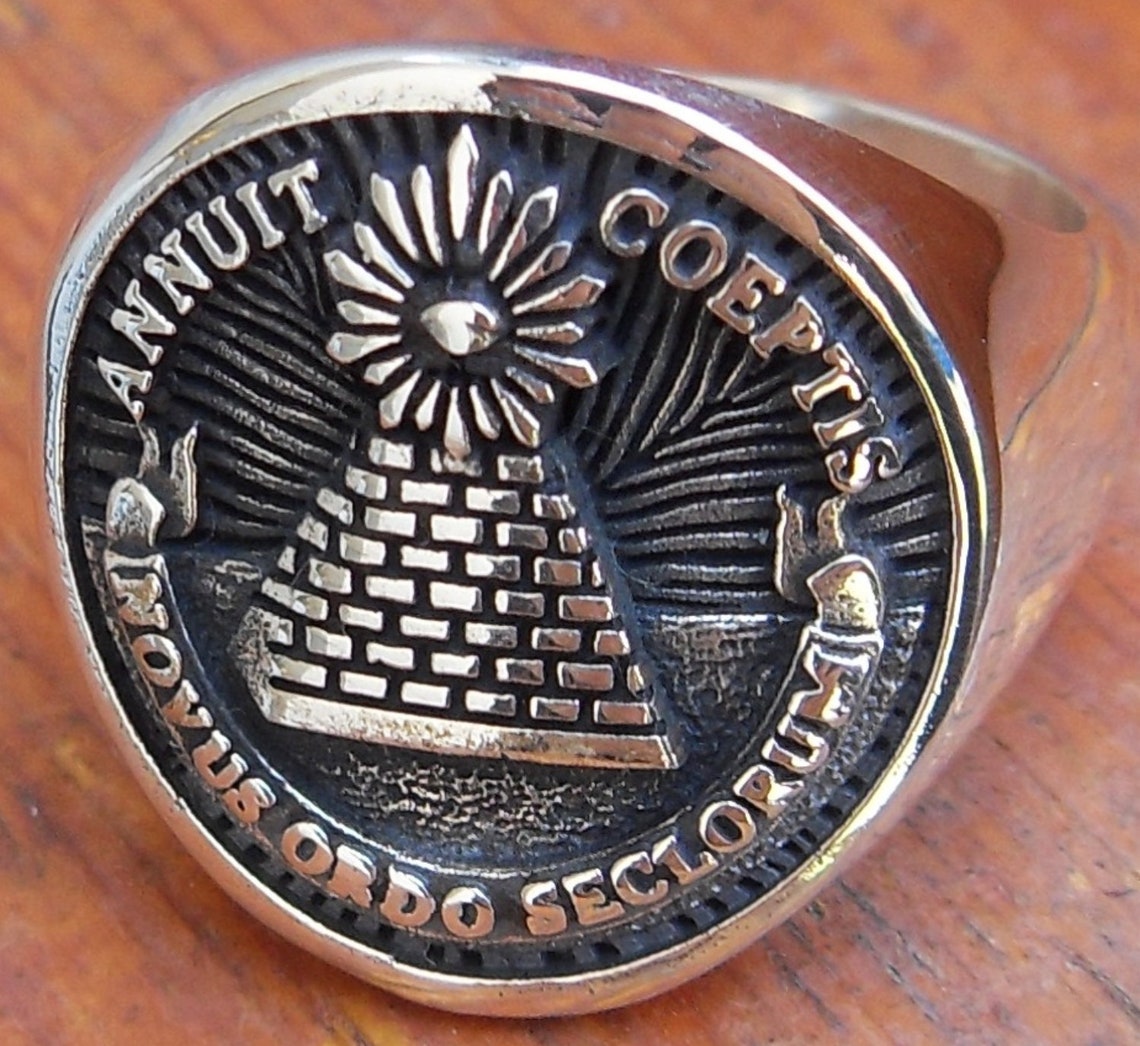 Masonic Annuit Coeptis Novus Ordo Seclorum Handmade 3D Ring Solid ...