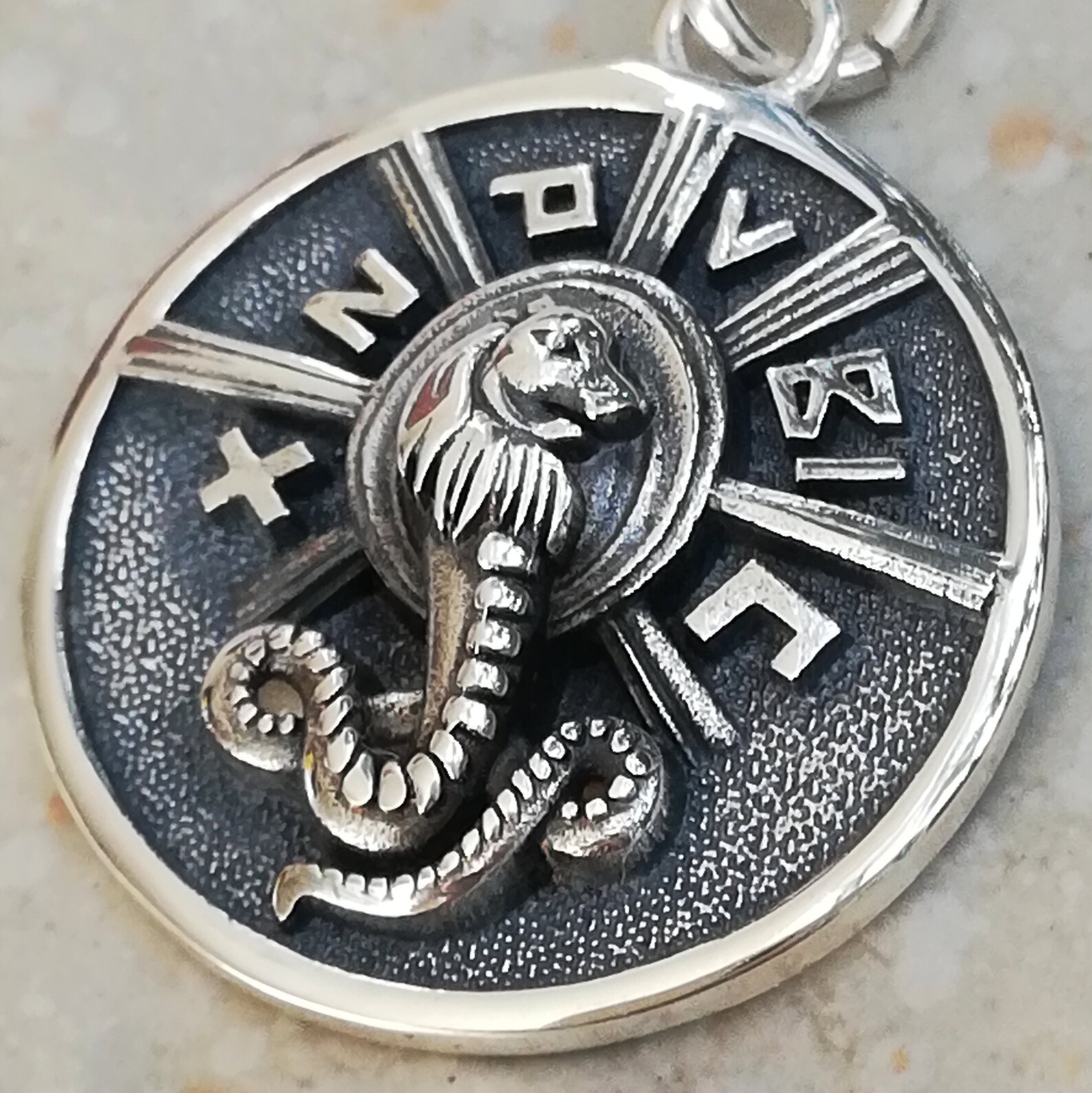 The Lion Headed Snake Chnoubis Abracadabra Handmade 3D Pendant - Etsy