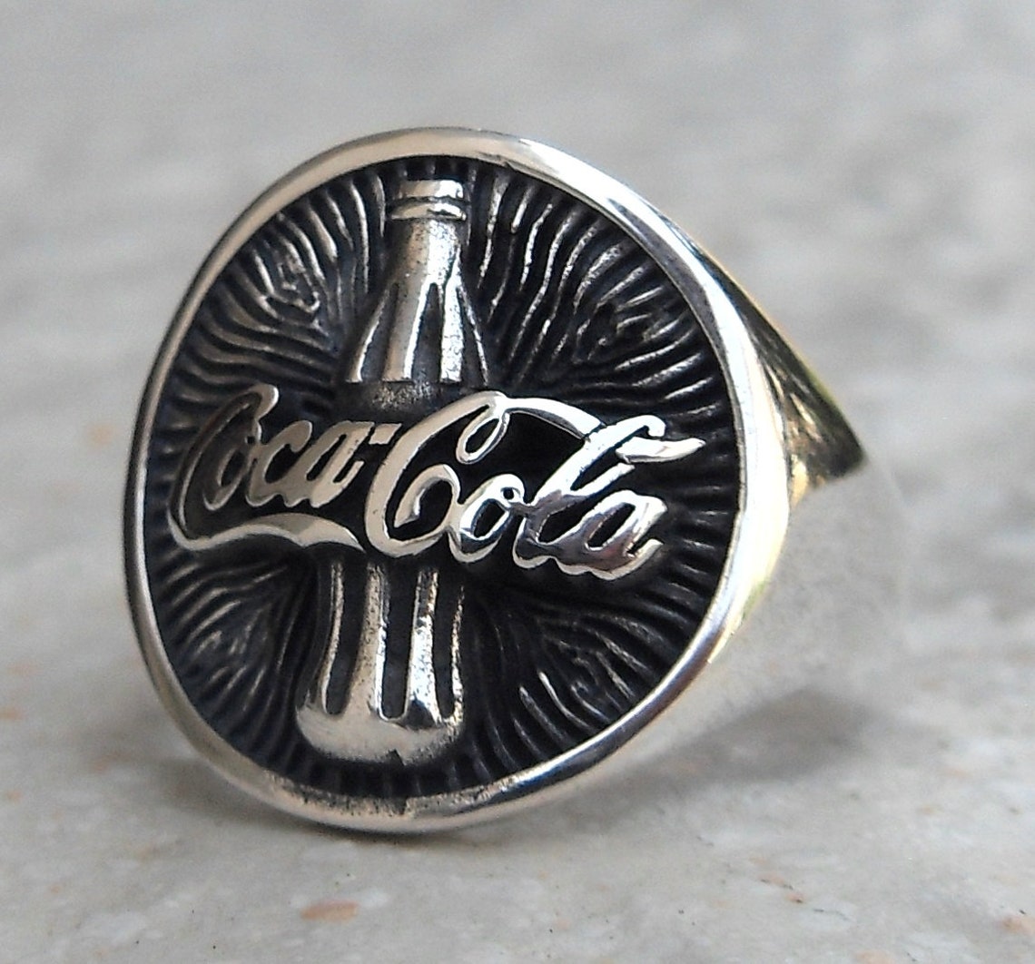 Coca Cola Bottle Handmade 3D Ring Solid Sterling Silver 925 - Etsy
