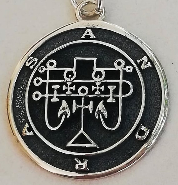 Seal Sigil of Andras Handmade 3D Pendant Solid Sterling Silver | Etsy