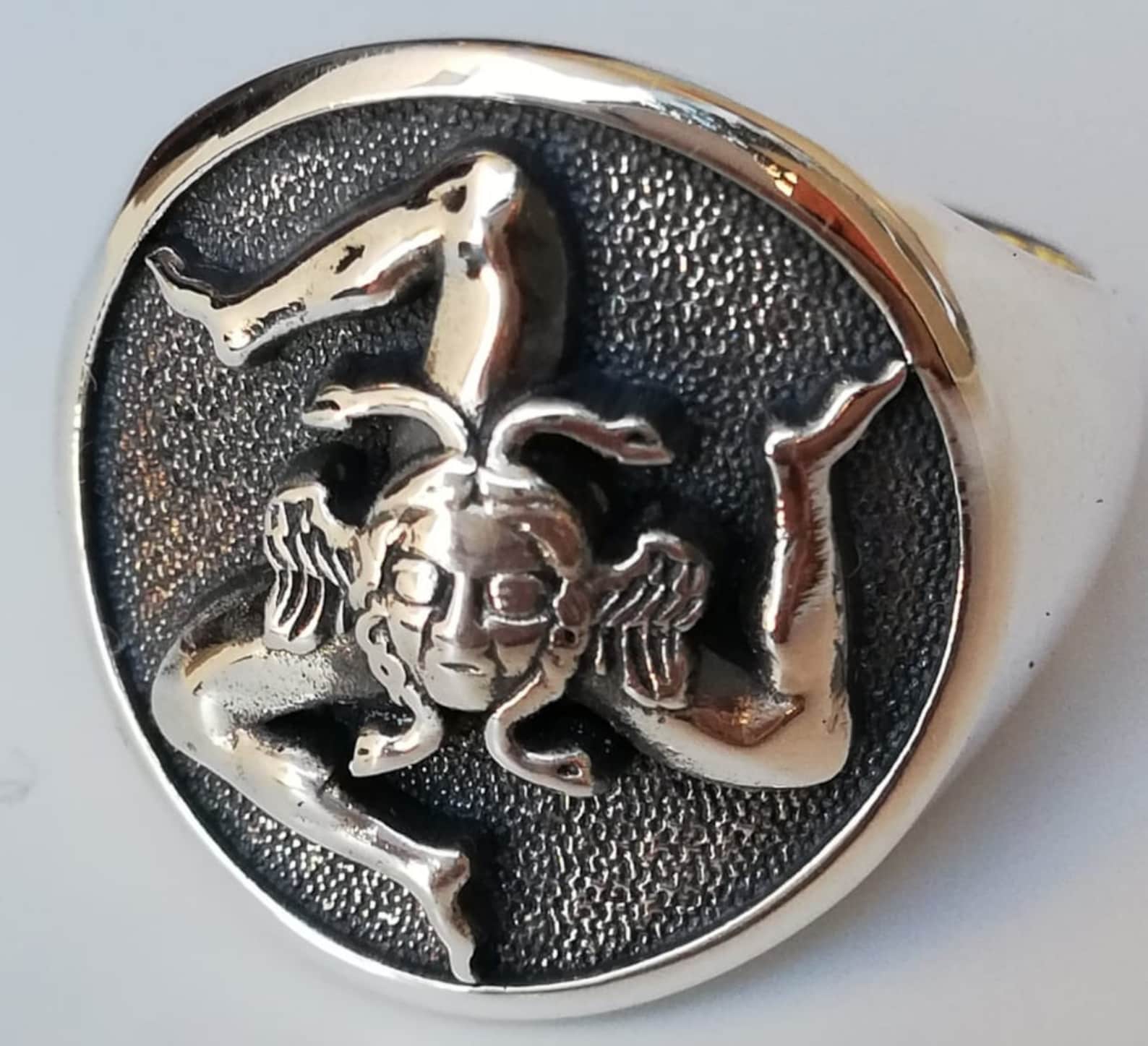 Sicilian Trinacria Triskelion Medusa Triskele Handmade 3D Ring - Etsy