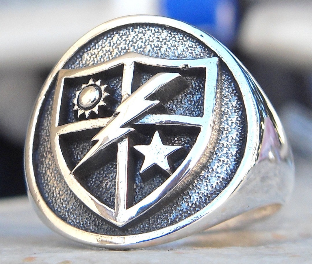 US Army 75th Ranger Regiment Handmade 3D Ring Solid Sterling Silver 925 ...