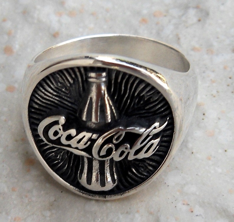 Coca Cola Bottle Handmade 3D Ring Solid Sterling Silver 925 - Etsy