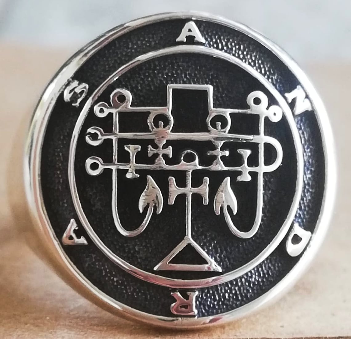 Seal Sigil of Andras Handmade 3D Ring Solid Sterling Silver - Etsy