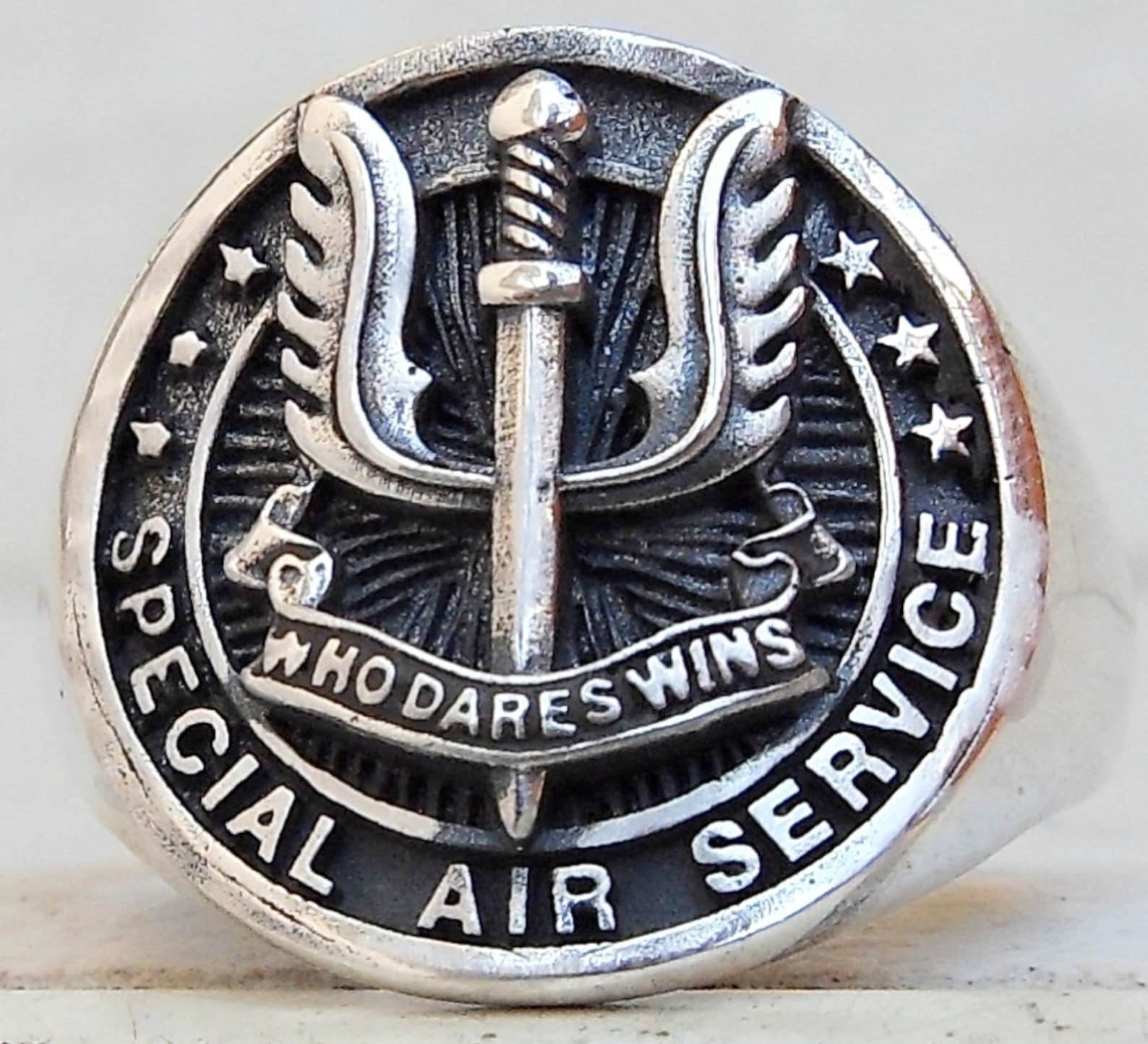 Special Forces SAS Military Who Dares Wins Handmade 3D Ring Solid ...